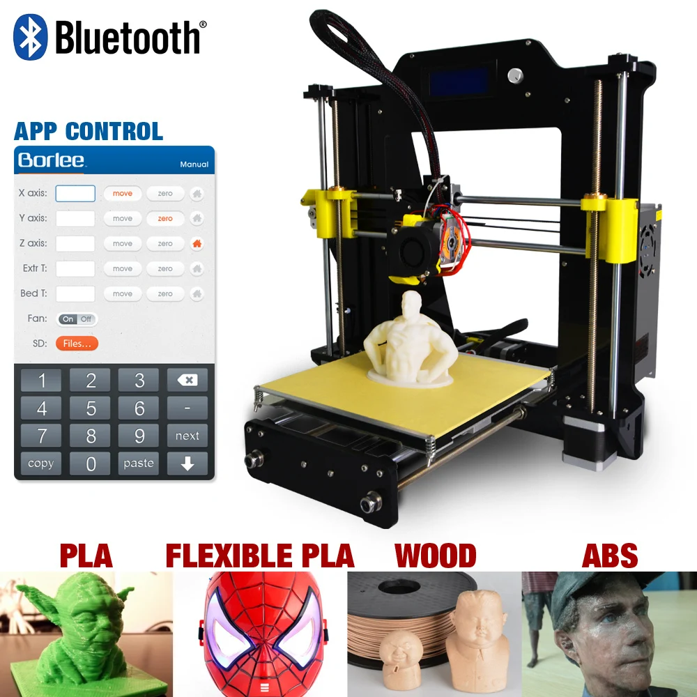 Bluetooth 3D printer 60BT DIY kit Support Four materials with LCD ...