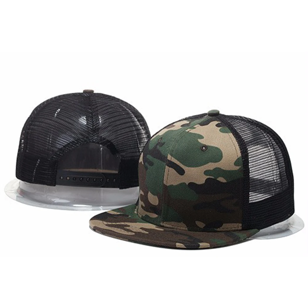 2018 Fashion Blank Mesh Camo Snapback Hat Women Men Hip Hop Camouflage ...