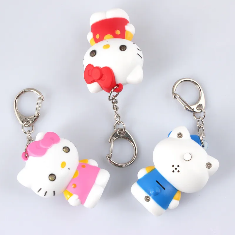 Hello Kitty Cartoon LED With Sound Charm Keychain - KawaiiMerch.com