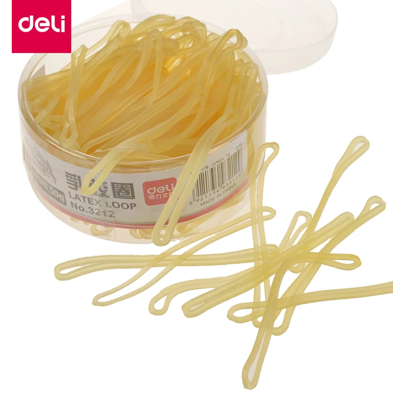 Deli Yellow Rubber Latex Loop 1 Pack * 50g Transparent Bands Strong ...