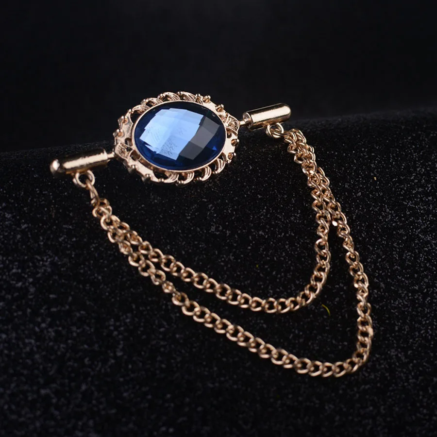 2018 Fashion Jewelry New Korean Gold Chain Tassel Crystal Brooch Lapel ...