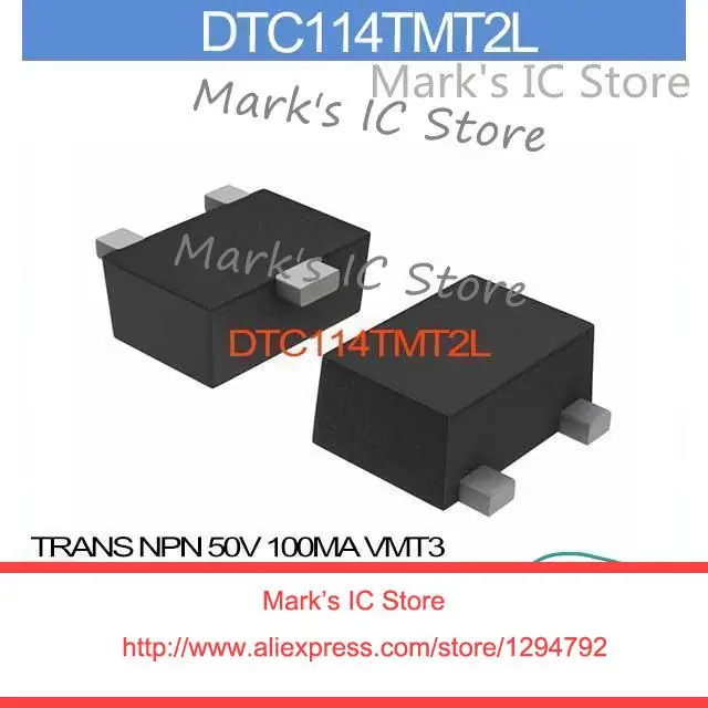 DTC114TMT2L TRANS NPN 50V 100MA VMT3 DTC114TMT Semiconductor 114T DTC114T 114TM DTC114 114TMT ...