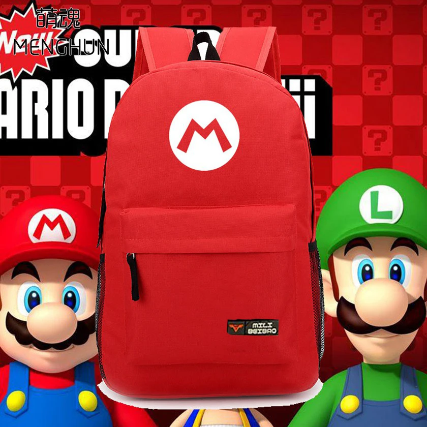 Super Mario brothers concept nylon backpacks Mario Red backpacks Luigi ...