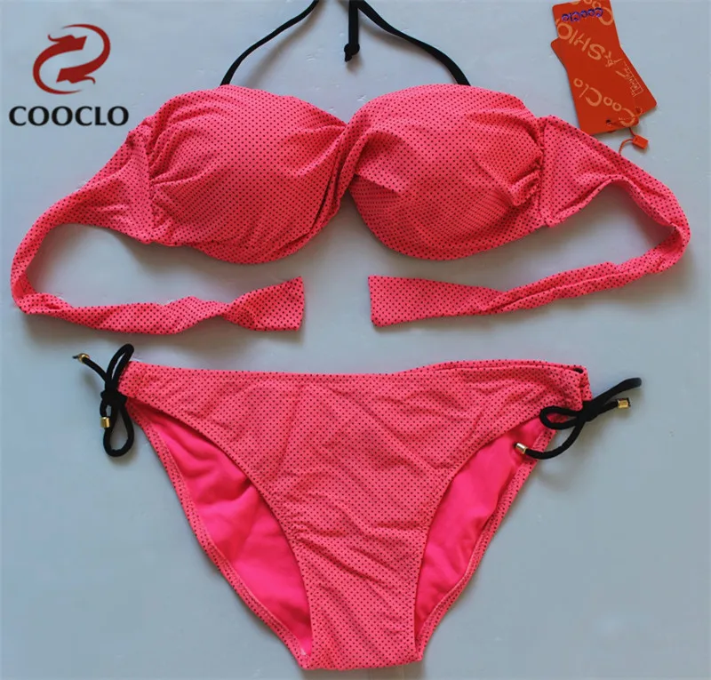 Cooclo Hot Sexy Padded Push Up Bikini 2019 Solid Swimwear Women
