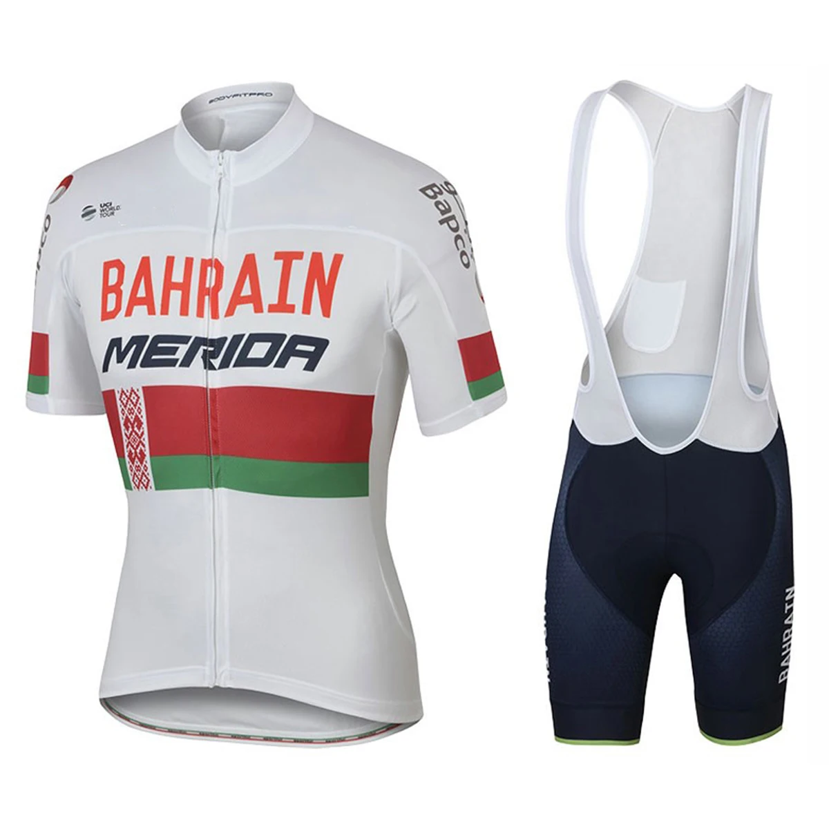 2017 BAHRAIN Men's Quick Dry Cycling Jersey Bib Set Short Sleeve Pro ...