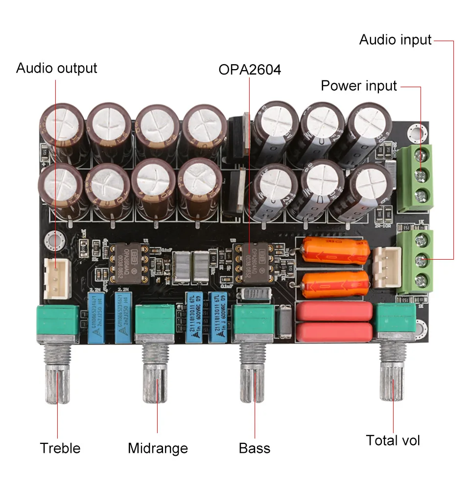 AIYIMA OPA2604 предусилитель тональная плата звук тон Управление усилитель предусилитель ВЧ СЧ ...