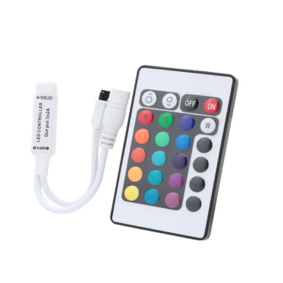 DC12V Mini 24key Remote Controller IR RGB Led Strip DC 12 V 24 Key ...