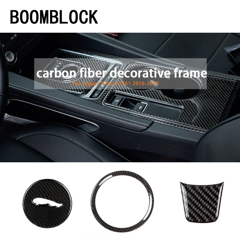 1 Pcs 자동 탄소 섬유 스티어링 휠 패널 인테리어 스티커 재규어 F 페이스 F 페이스 X761 2016 2018 자동차 스타일링 액세서리자동차 인테리어 스티커