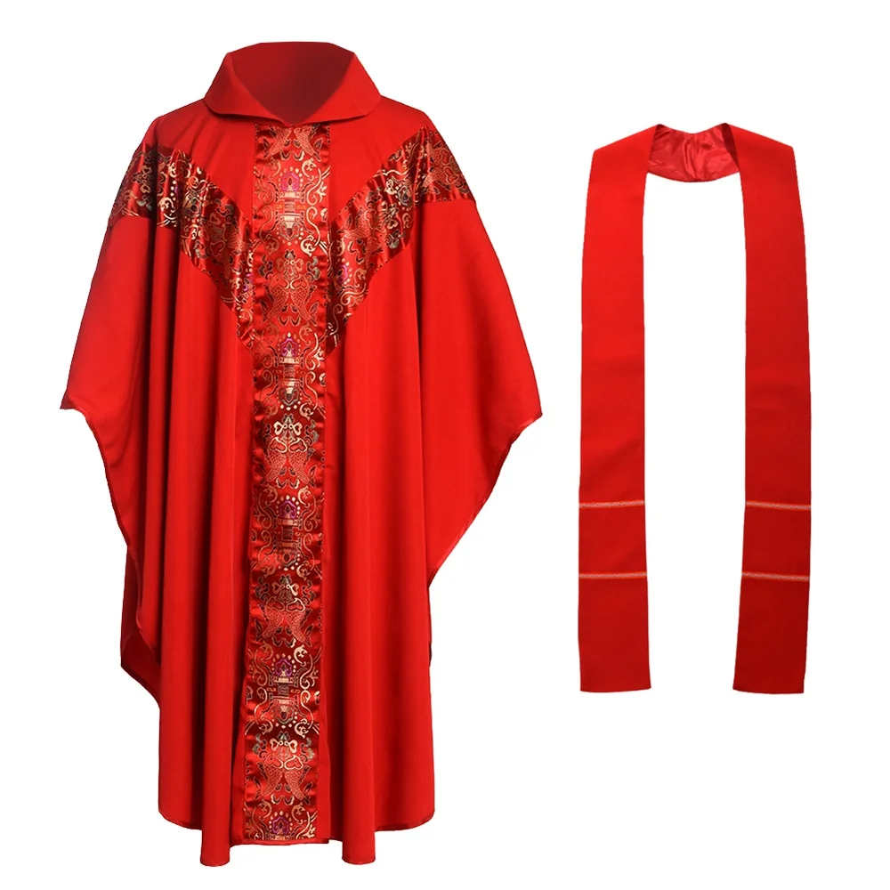 Priest Costume Church Clergy Vestments Cassock Chasuble Cope Robe