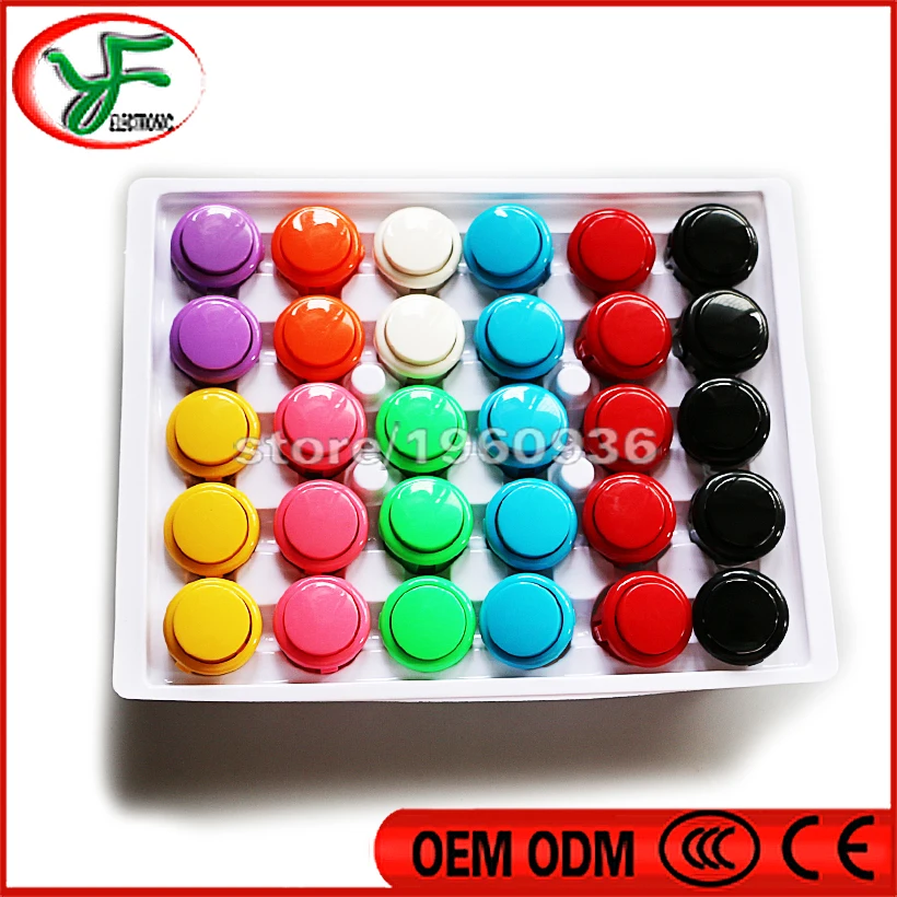 Free Shipping 100pcs/lot Factory Price Hight Quality 30mm Arcade Push ...