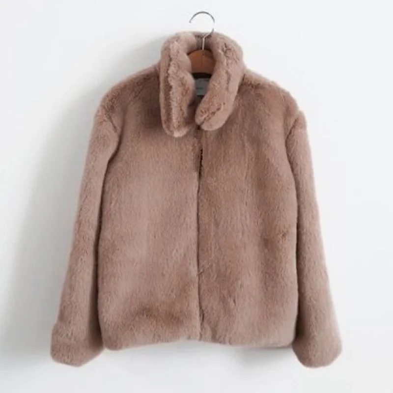 Wholesale Short Faux Rex Rabbit Fur Coat Soft Women Jacket|Faux Fur ...