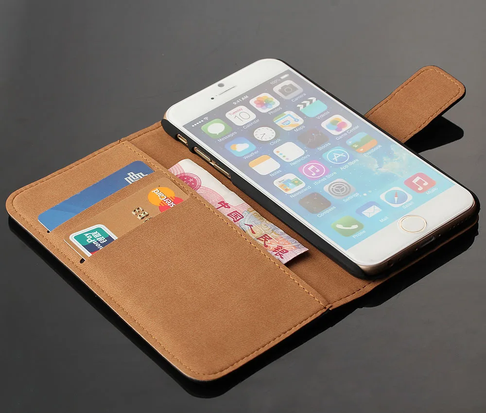 Original for iphone 6 flip cover leather case With wallet slot card ...