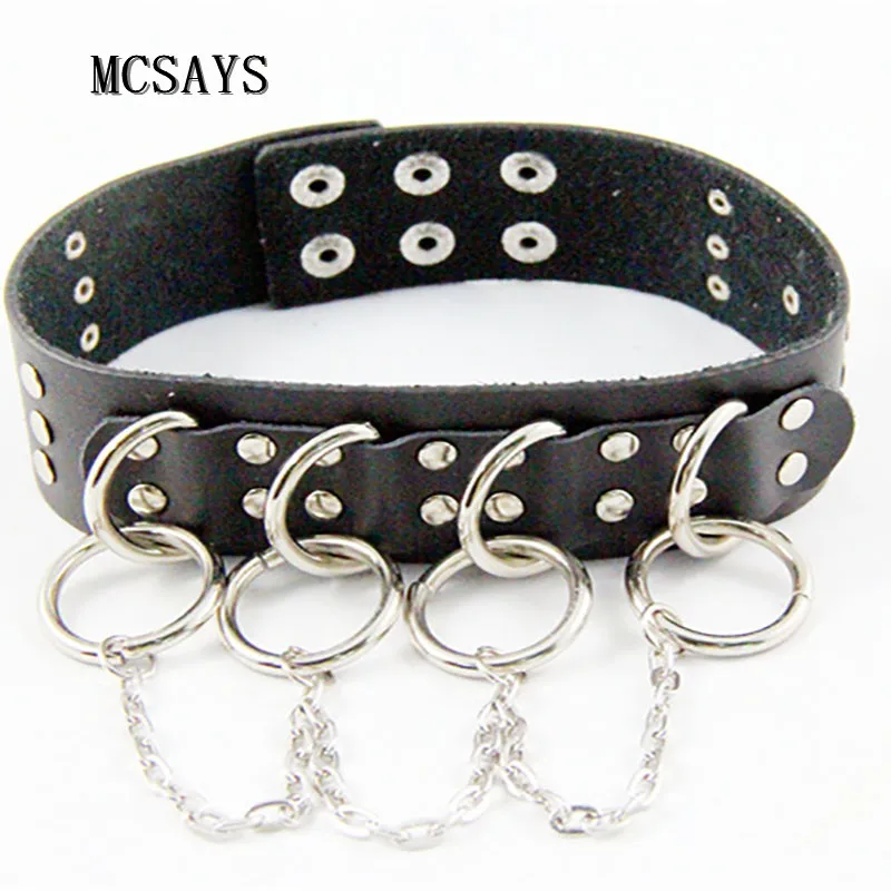 MCSAYS Rocker Punk Jewelry Stainless Steel Many Loop With Chain Pendant ...