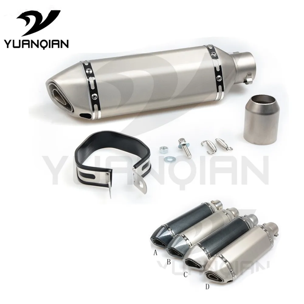 51mm Universal Modified Motorcycle Exhaust Pipe Muffler Carbon Fiber ...