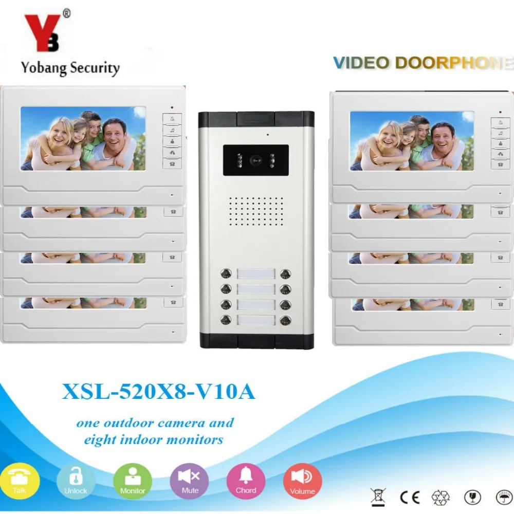 YobangSecurity Video Intercom 7"Inch Wired Video Door Phone Doorbell ...