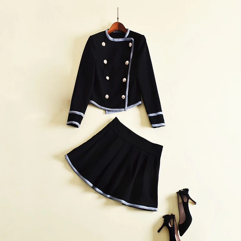 Newest Fashion 2017 Fall Winter Designer Suit Set Women's Double ...