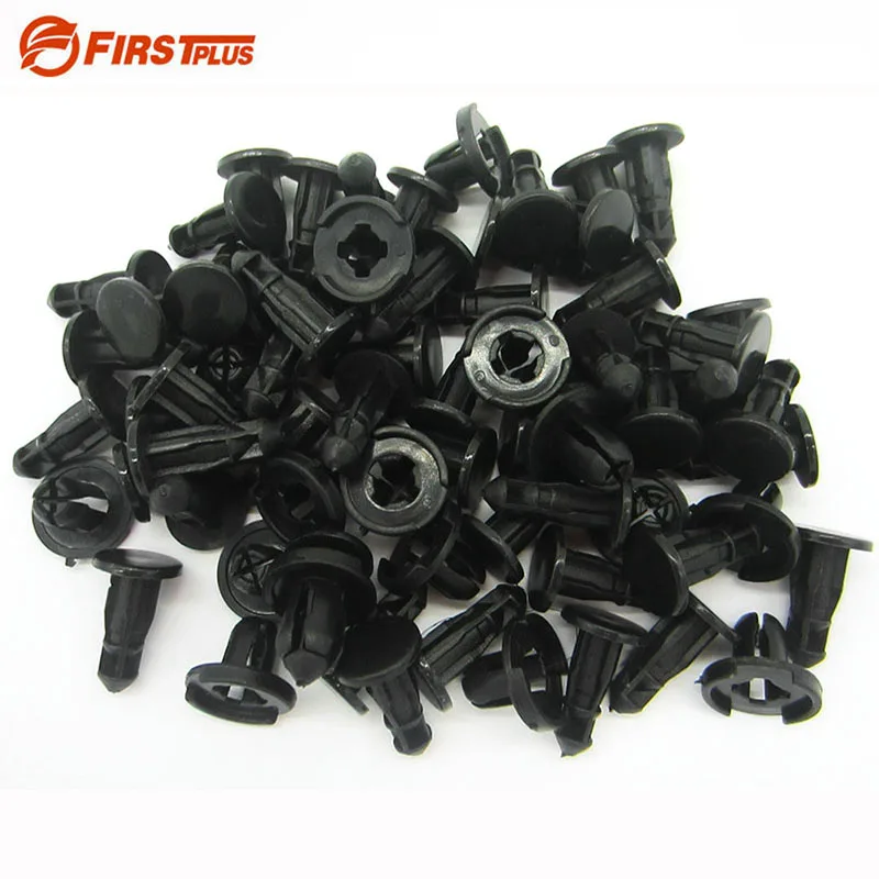100 X Nylon Car Fender Panel Clips Push Type Rivet Retainer Fastener ...