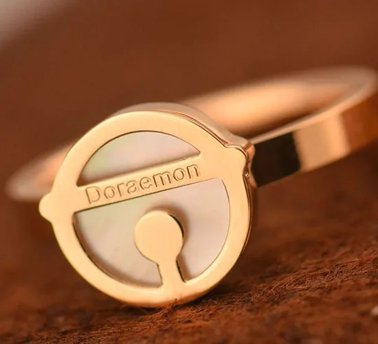 Fashion Rings Cute Cartoon Doraemon Rings For Women Men White Shell ...