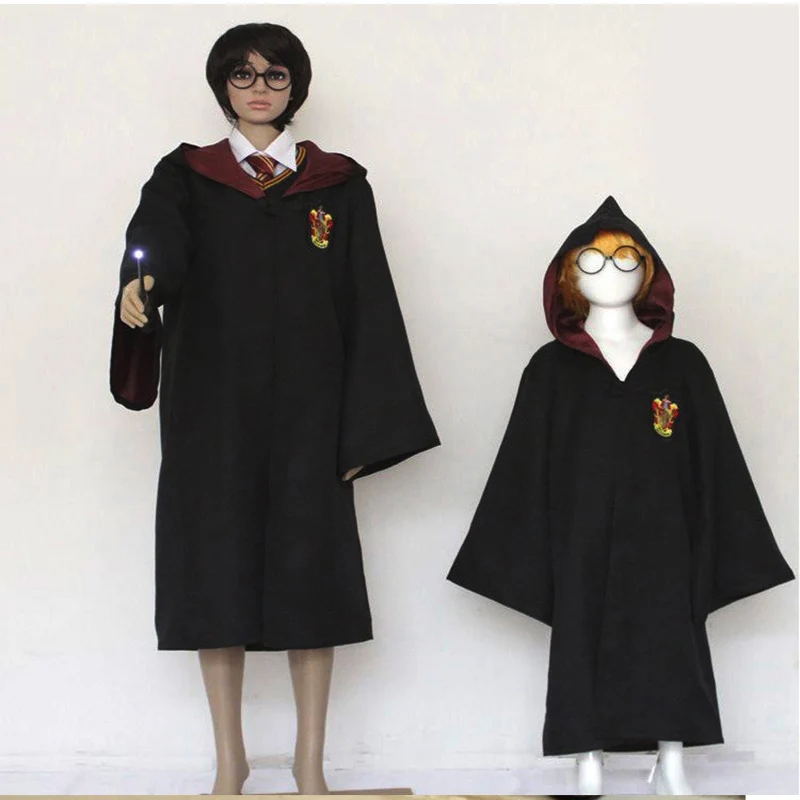Harris Potter Robe Cloak Costume with Tie Scarf Wand Glasses Ravenclaw ...