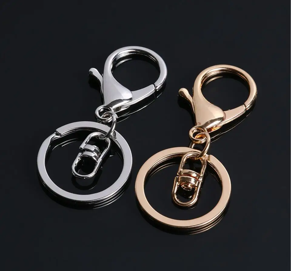 50pcs Metal Lobster Clasp with Loop Buckle For Making Key Chain Toys ...