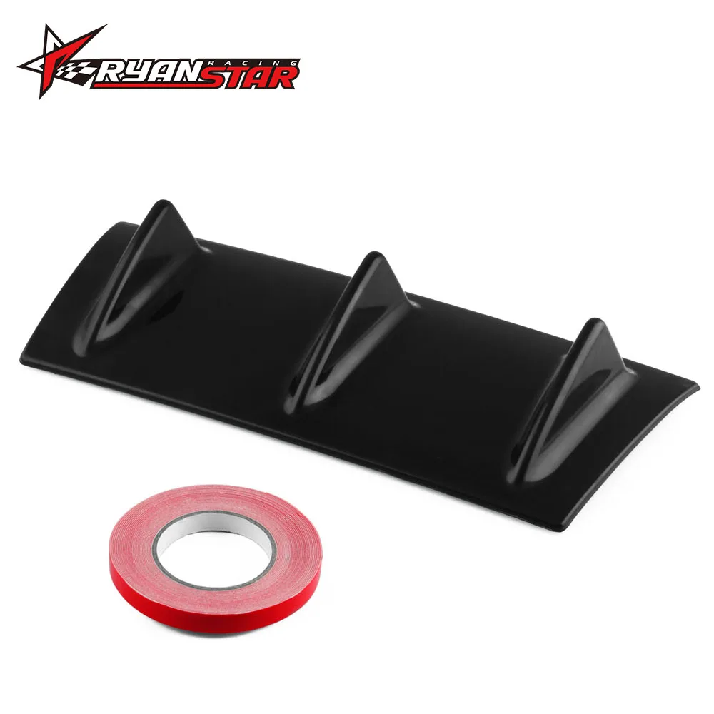 ABS Plastic Universal Black Rear Bumper Lip Chassis Diffuser Spoiler 3 ...