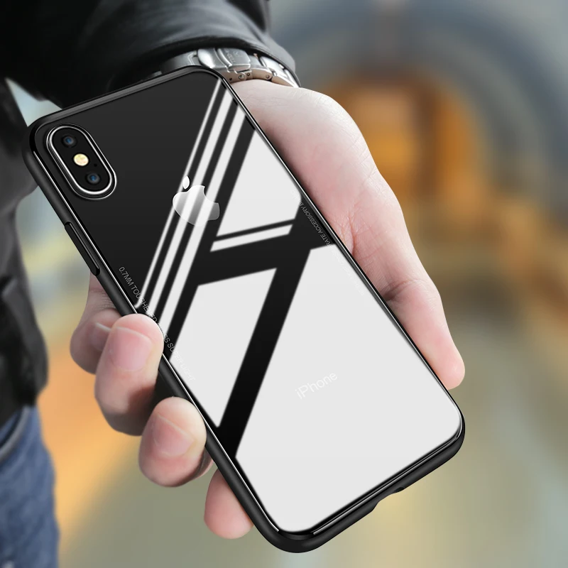For iPhone X case Luxury Glass Case For iPhone X Case With Glass Back ...
