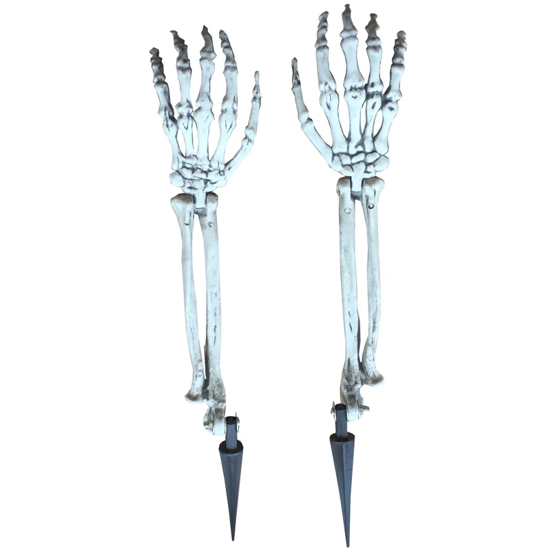 Halloween Plastic Skeleton Arm Lawn Stakes Pair Haunted House Escape ...