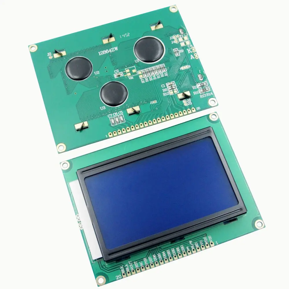 5pcs-LCD-Board-12864-128X64-5V-blue-screen-display-ST7920-LCD-module ...