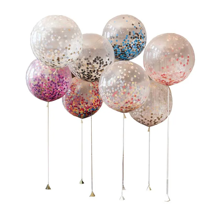 36inch Transparent Confetti Balloon Latex Air Ballon Happy Birthday ...