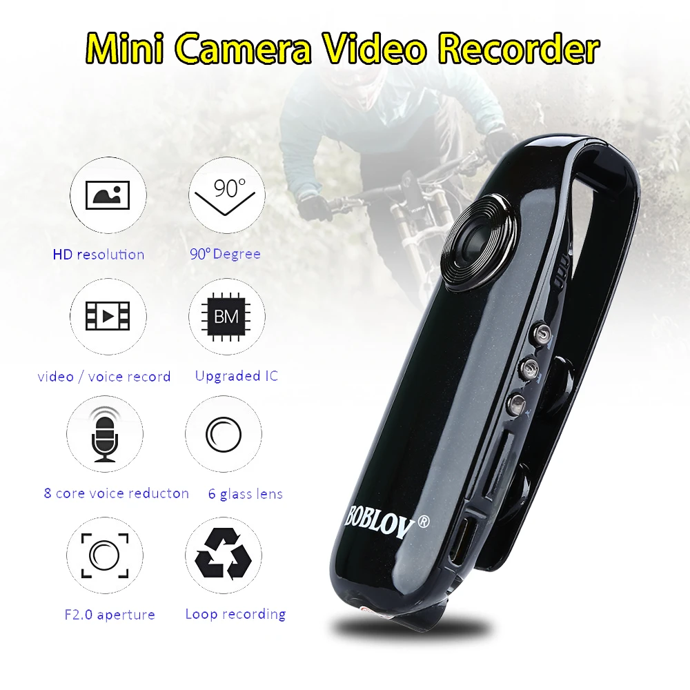 Boblov Idv007 Full Hd 1080p Mini Dv Camera Dash Cam Wearable Body Bike ...