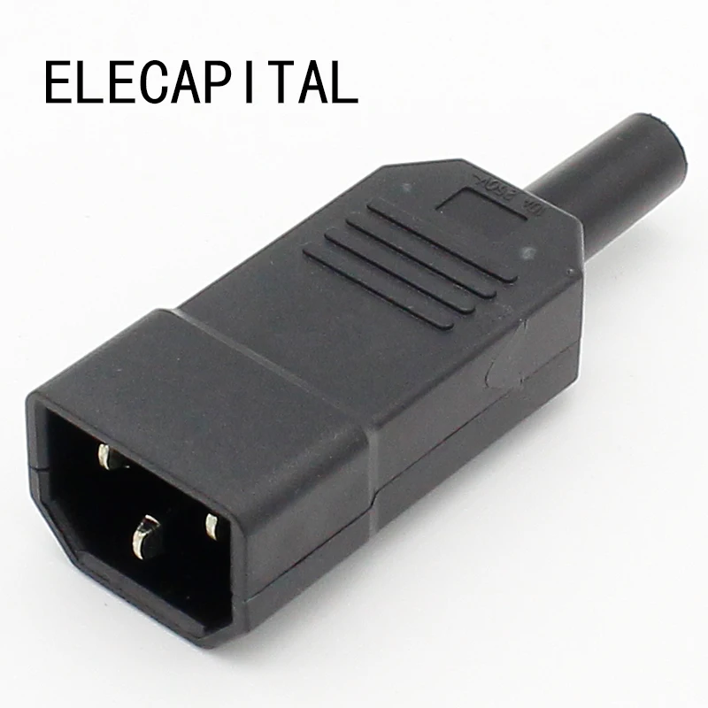Enchufe macho IEC C13, conector de alimentación recargable de 3 pines ...