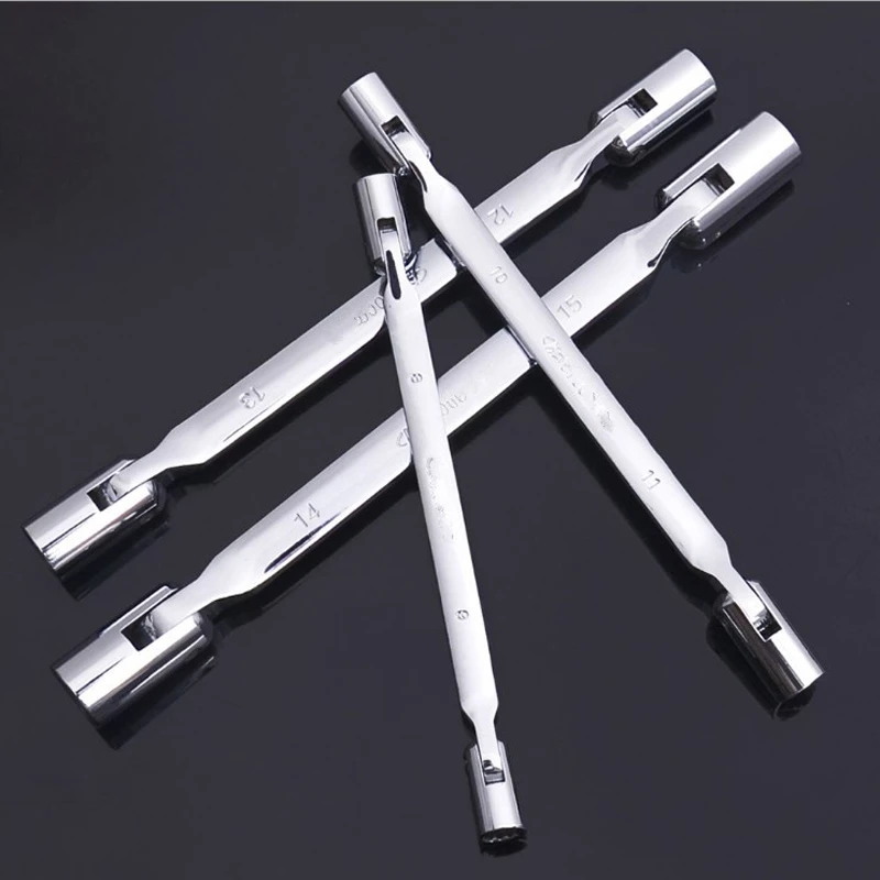 8-19mm Metric Double Flexible Head Socket Wrench Spanner Crv Steel Hand ...