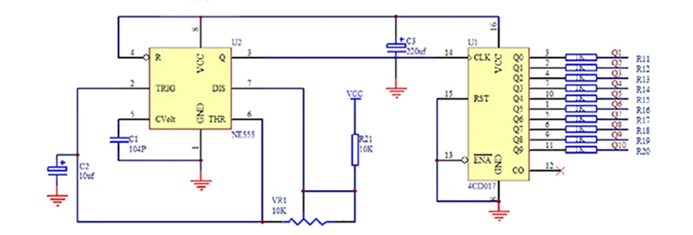Electronic DIY Kit Flash Light Kits 73 LEDs Red Yellow Dual-Color ...
