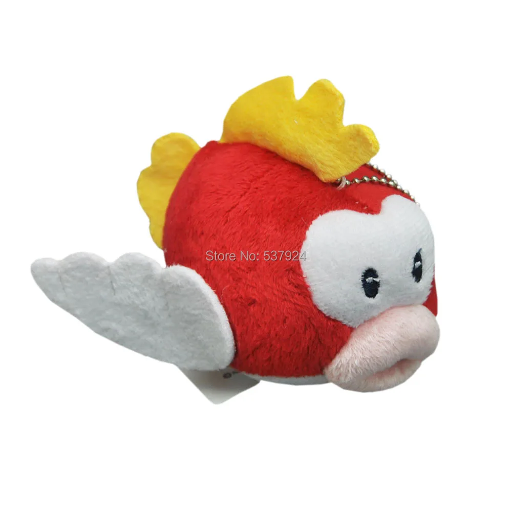 New Mario Cheep Red Flying Fish 4" 10CM Plush Doll Keychain Pendant ...