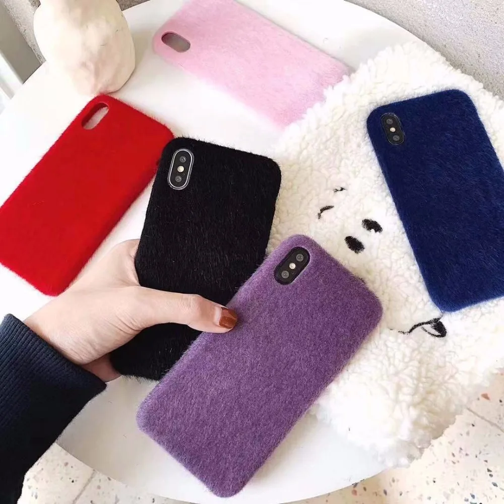 Warm horse hair phone case for iphone|Estojos encaixados| - AliExpress