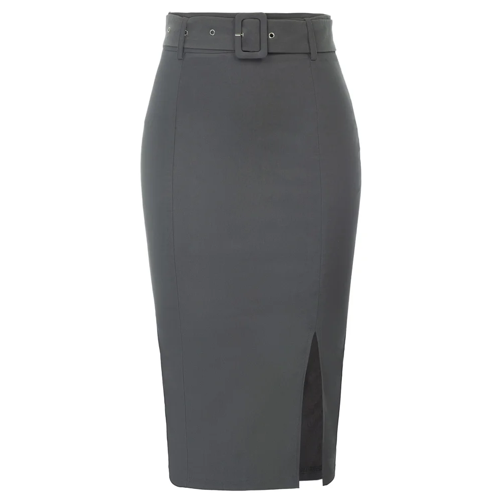 Buy Women Office Work Skirt 2018 Summer With Belt Decorated Hips Wrapped High