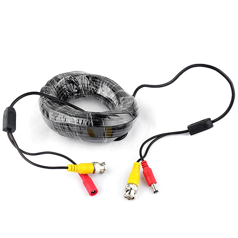 SMTKEY 15 Meter Power and Video CCTV Cable Male BNC Plug for Security ...