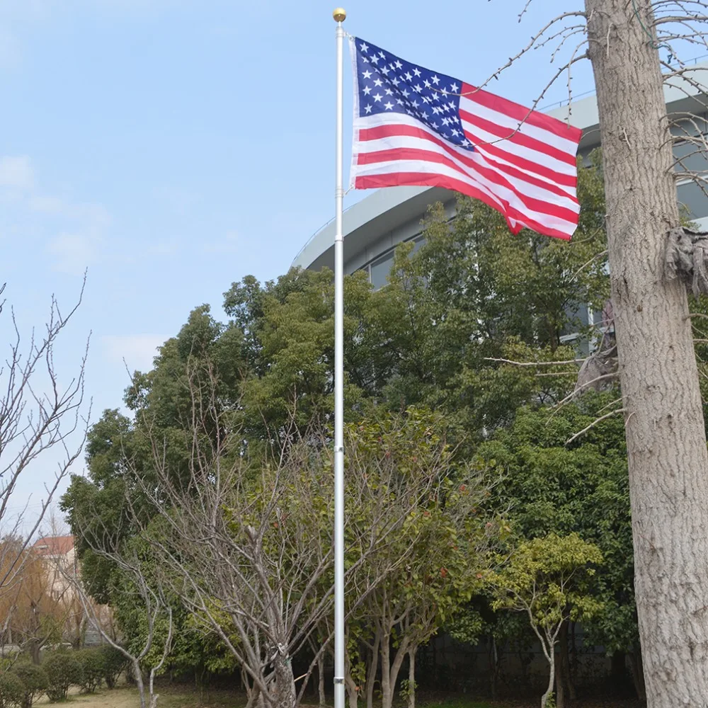 Outdoor Extendable Flag Pole Aluminum Alloy 4 sections Flagpole ...