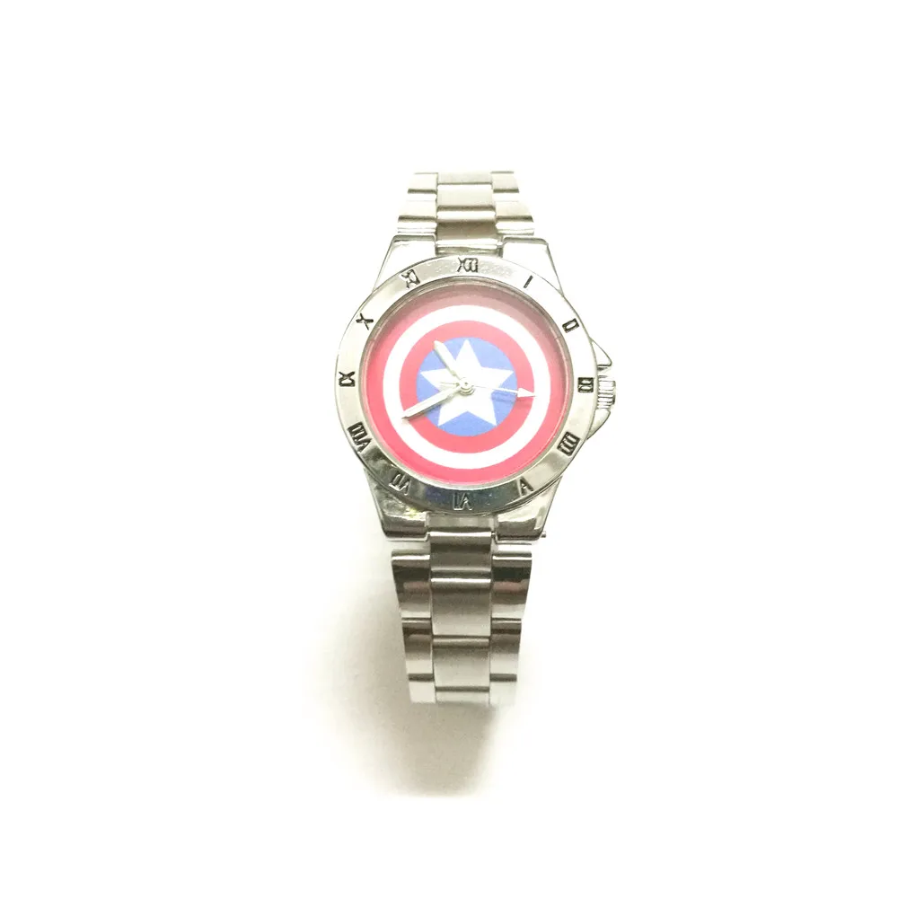 New Cartoon Captain America Children Watches Kids causal clock quartz ...