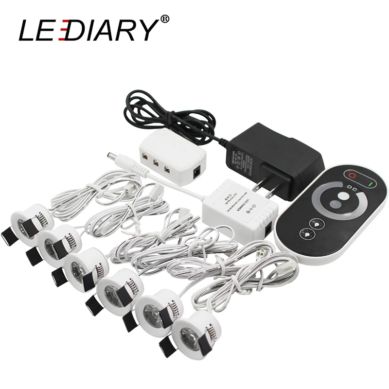 LEDIARY 5V Dimming Mini LED RGB Spot Downlights Lamp Set Remote Control ...