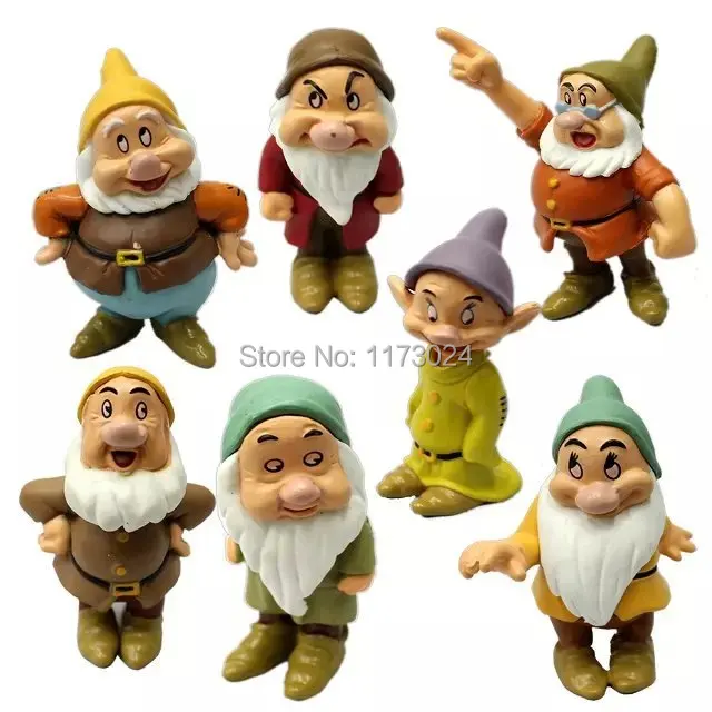 7pcs Fairy Tales Snow White The Seven Dwarfs Doc Bashful Sleepy Sneezy