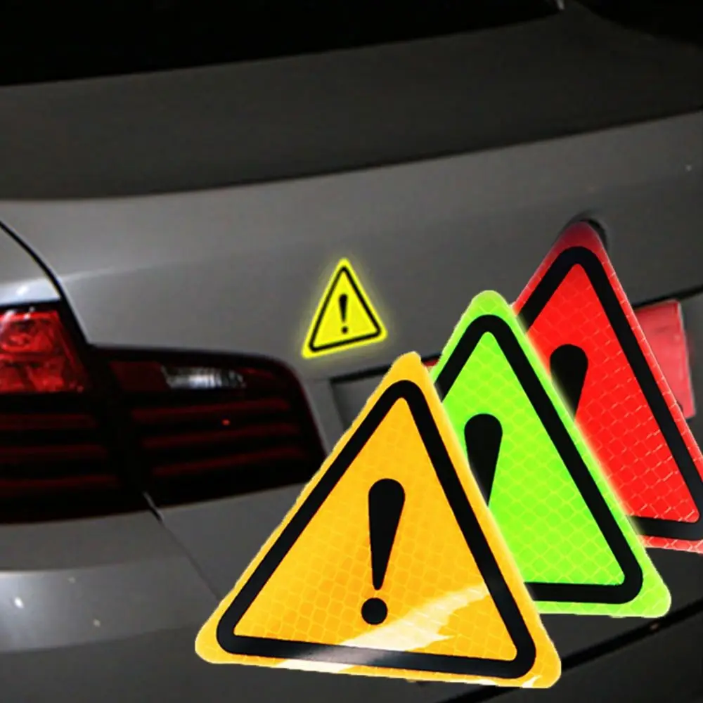 Universal Reflective Stickers Car Paster Triangle Exclamation Mark Anti ...