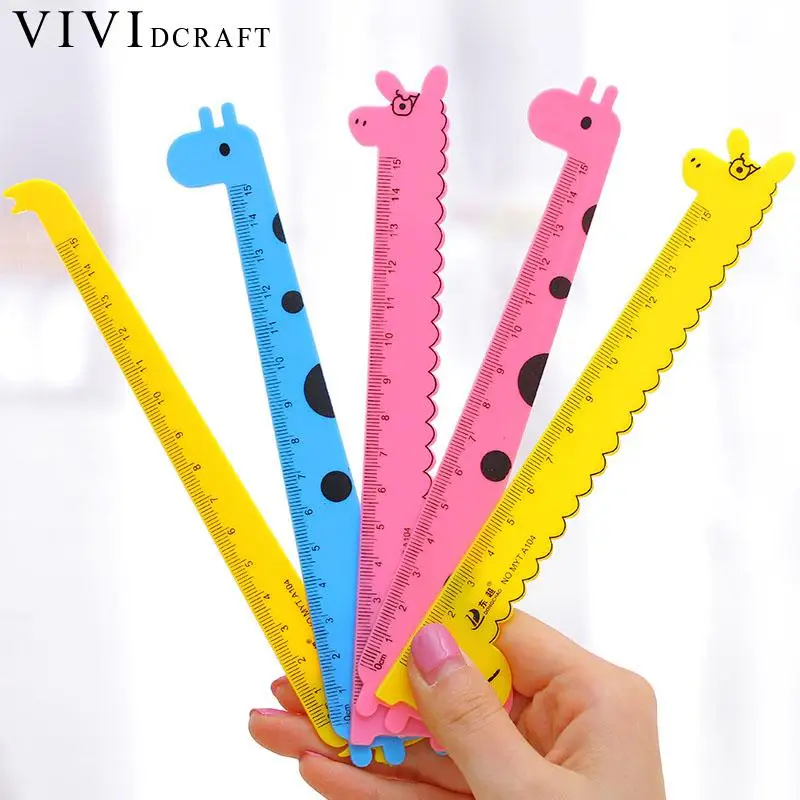 Vividcraft Korea Cute Creative Giraffe Plastic Straight Ruler Patchwork ...