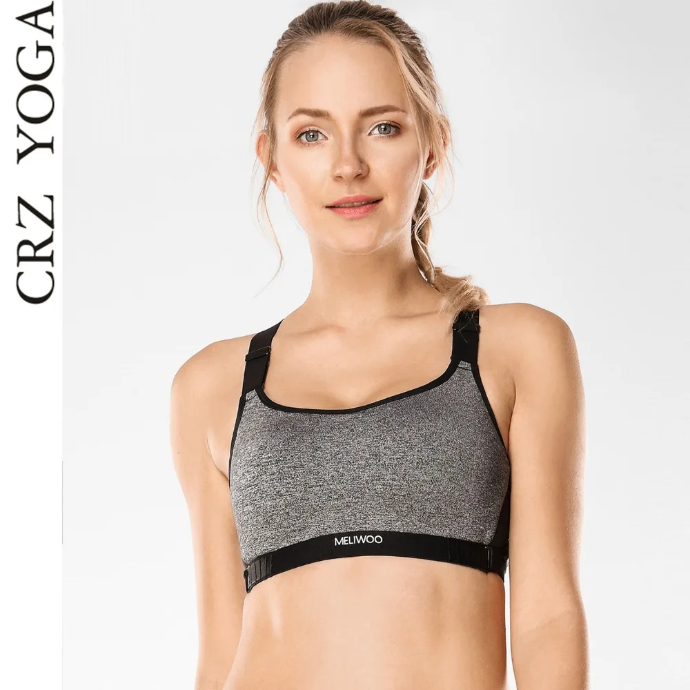 Crz Yoga Womens High Impact Racerback Padded Ultra Support Cool Pro Sports Bra In Sports Bras