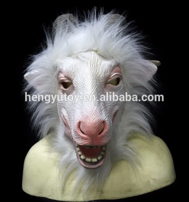 Realistic Goat Mask Full Head Halloween Masquerade Party Mask-in Party ...