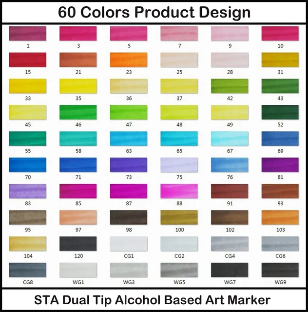 218 Colors STA Alcohol Color Dual Architect Markers With Blender For 218-colors-sta-alcohol-color-dual-architect-markers-with-blender-for