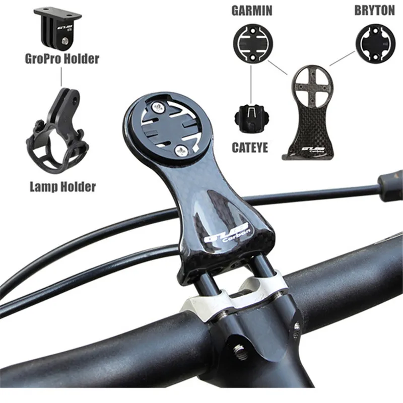 Carbon Fiber Bike Computer Mount For Garmin Cateye Bryton Edge Stem Out ...