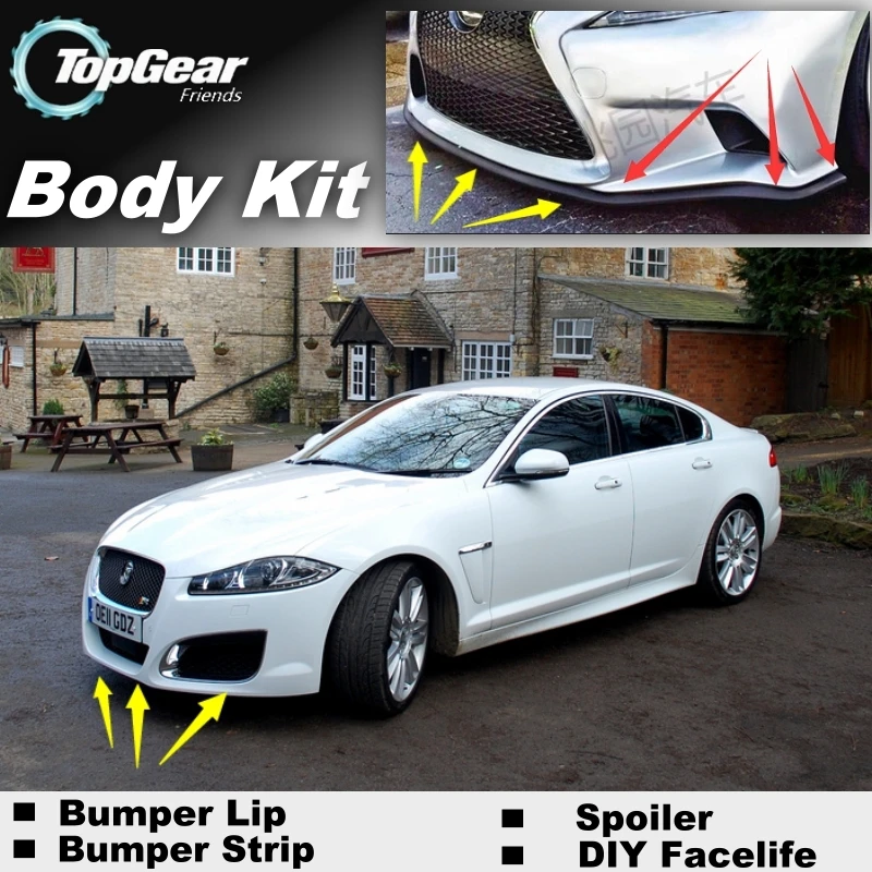 Car Front Bumper Lip Front Bumper Lip Spoiler For Jaguar XF 2008-2015 ...