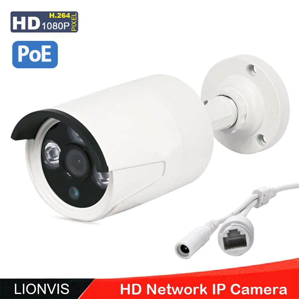 48V PoE IP Camera 720P 1080P ONVIF CCTV Security Camera Infrared Led ...