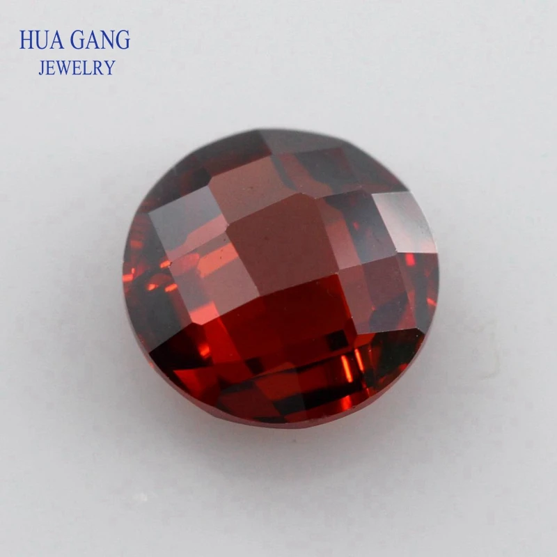 Garnet-Double-Checkerboard-Cut-Cubic-Zirconia-Round-Shape-Stone-Loose ...